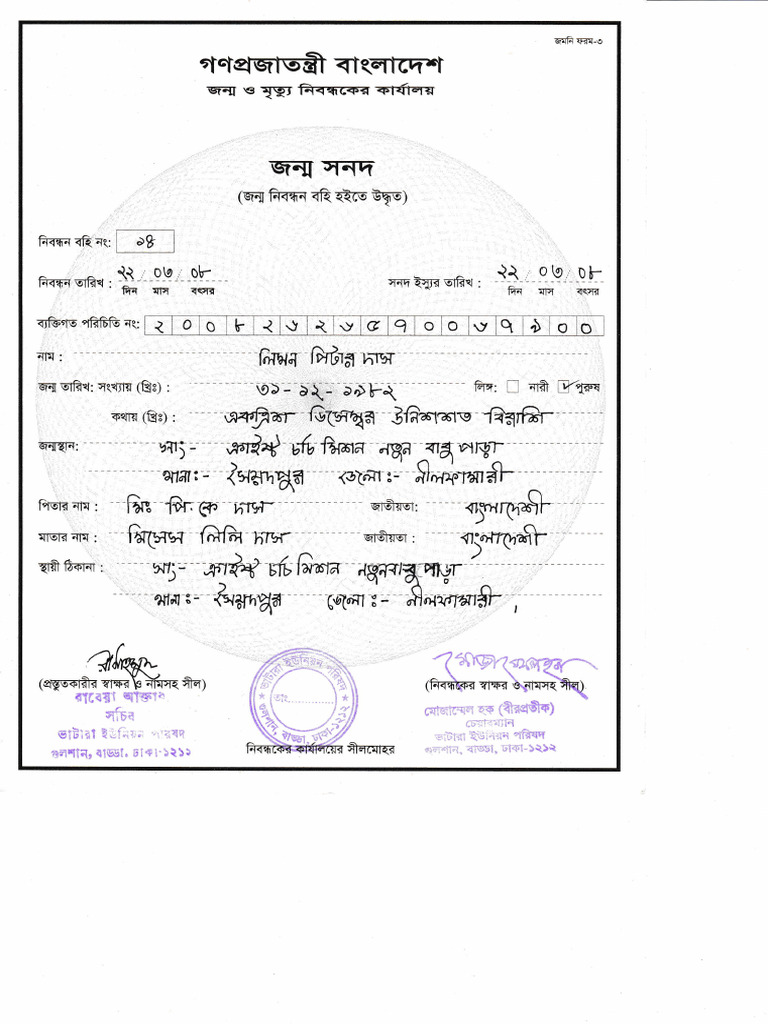 Birth Certificate & Nationality | PDF