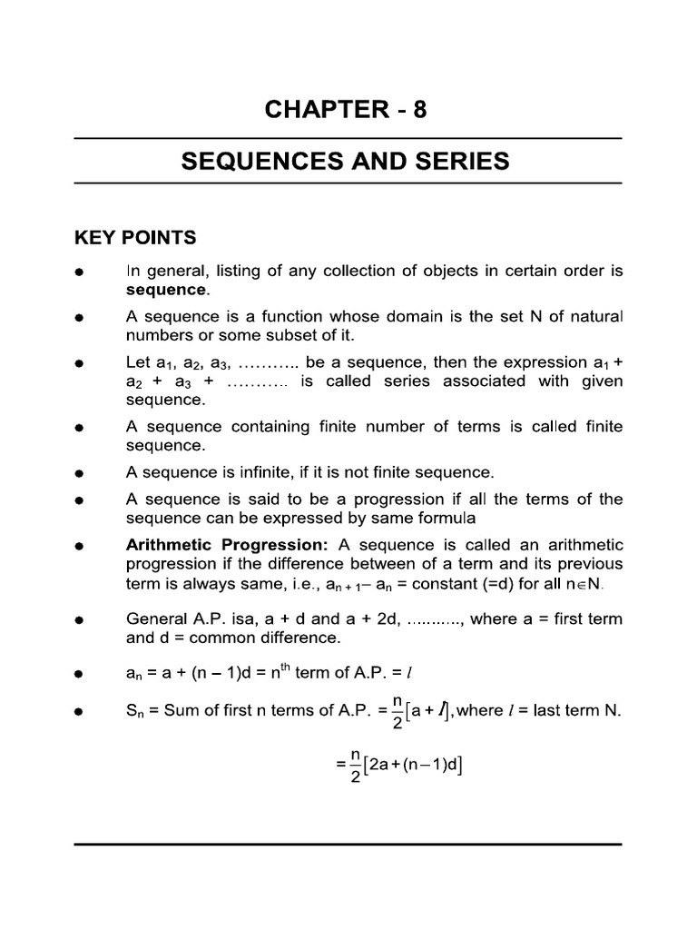 Sequence Series Worksheet | PDF