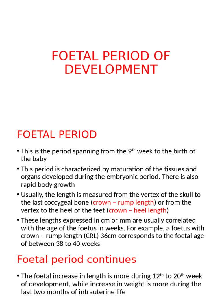 Foetal Development Stages and Growth | PDF | Fetus | Maternal Health