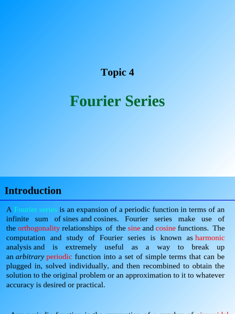 Understanding Fourier Series Basics | PDF | Fourier Series | Sine Wave