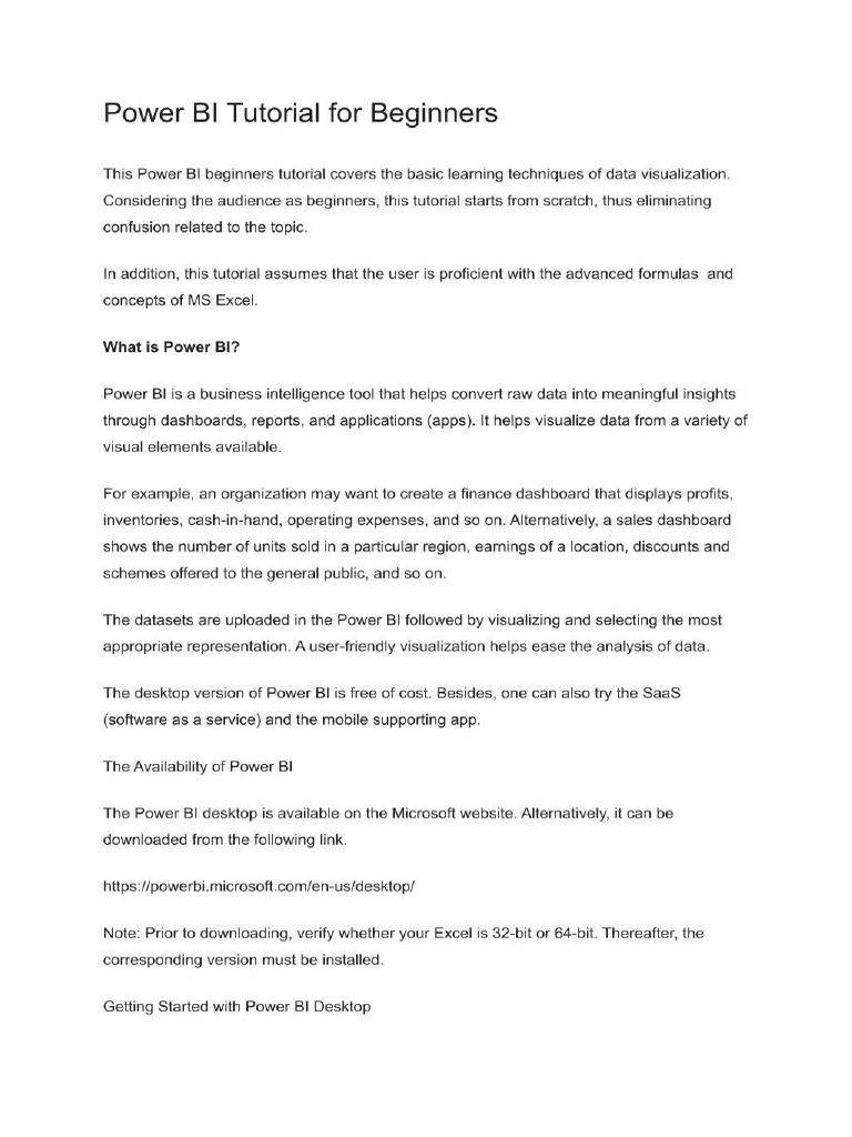 Power BI Tutorials | PDF