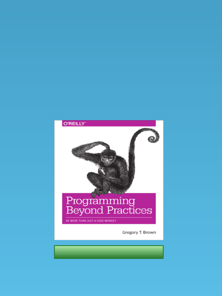 Programming Beyond Practices Be More Than Just A Code Monkey 1st Edition Gregory T. Brown ...
