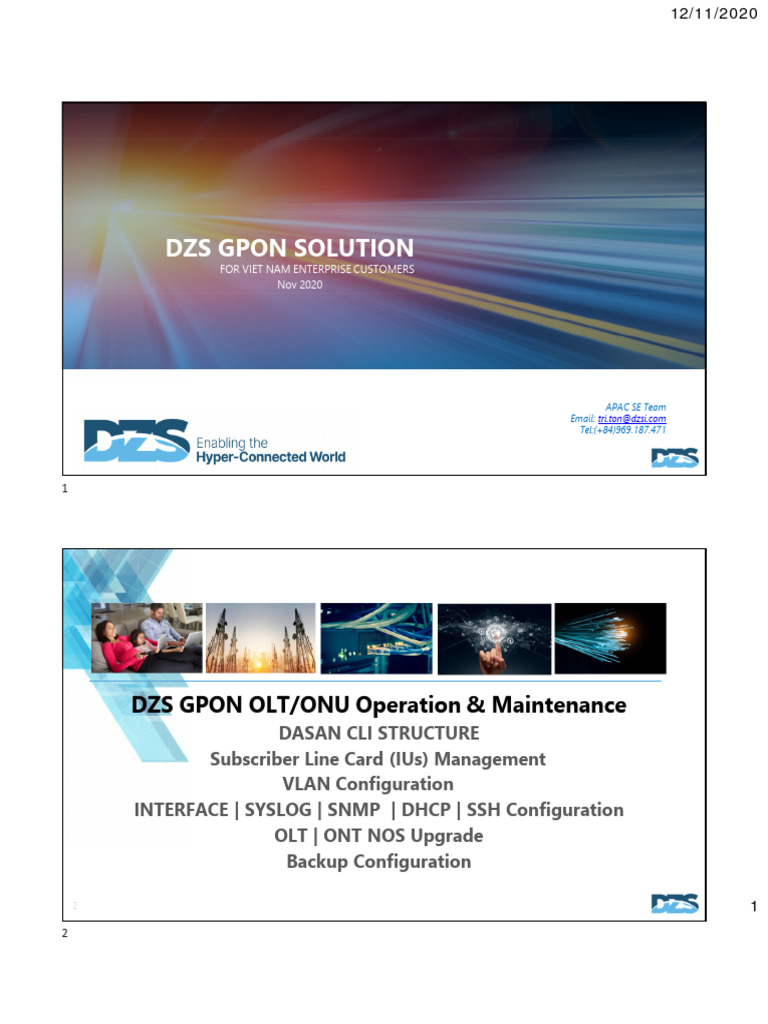 DZS OLT Basic Configuration Guide v1.6 | PDF | Network Switch | Command Line Interface