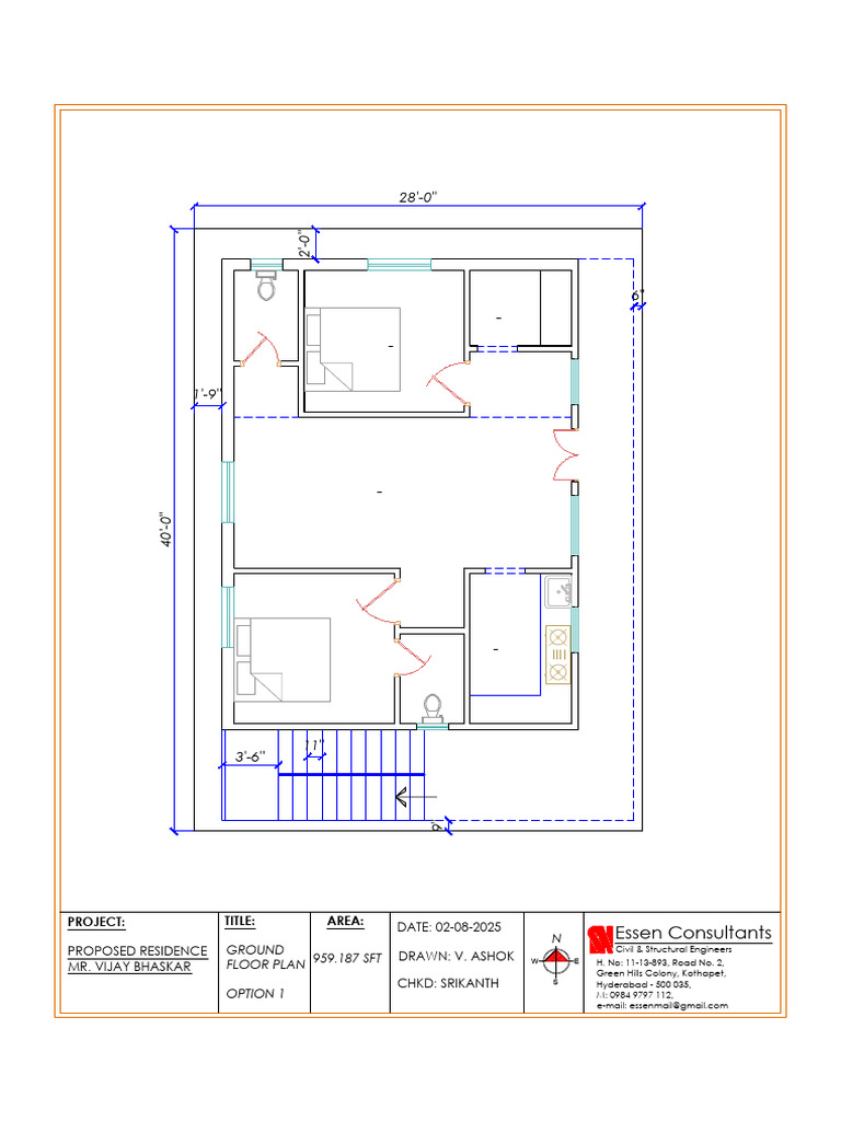 28x40 South Plan- Option-1 Model | PDF