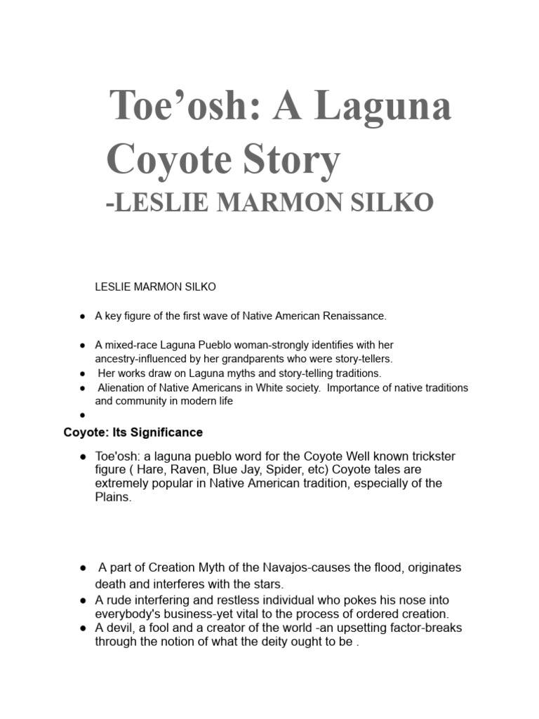 Laguna Coyote Tales by Silko | PDF | Trickster
