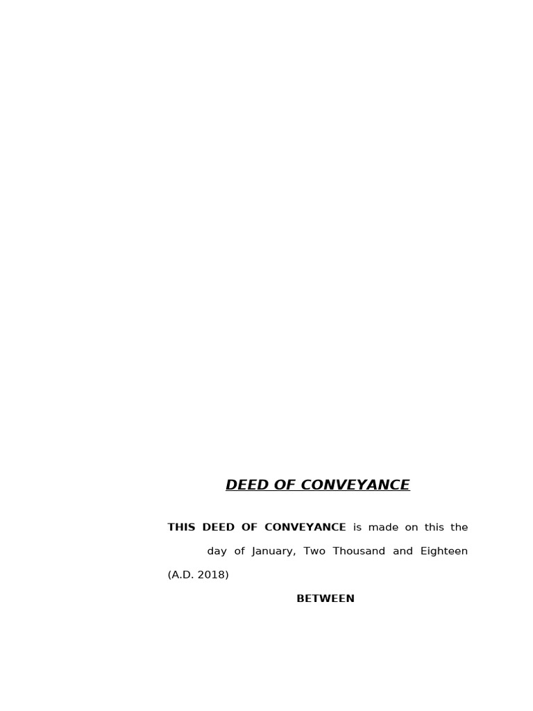 Deed of Conveyance Raj Kumar Chowdhury | PDF | Covenant (Law) | Taxes