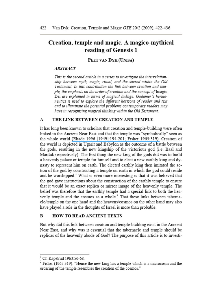 Creation Temple and Magic A Magico Mythi | PDF | Genesis Creation ...