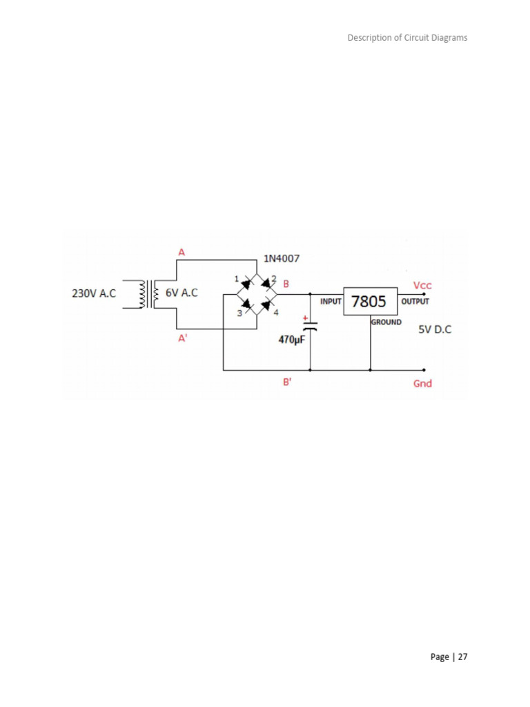 Desciption of Circuit Diagram | PDF | Rectifier | Electromagnetism