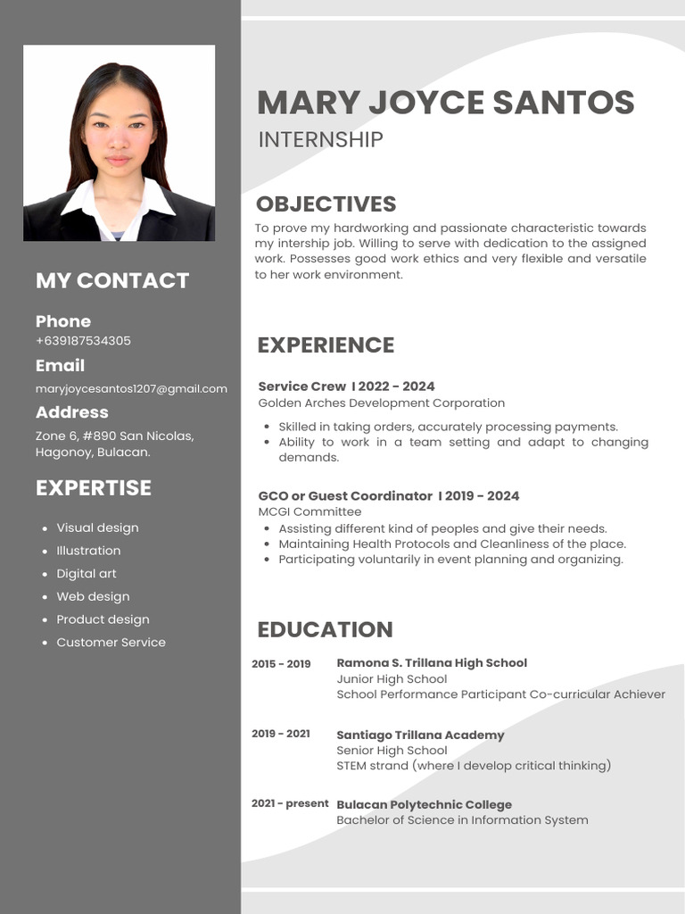Grey White Modern Graphic Designer Resume.pdf | PDF