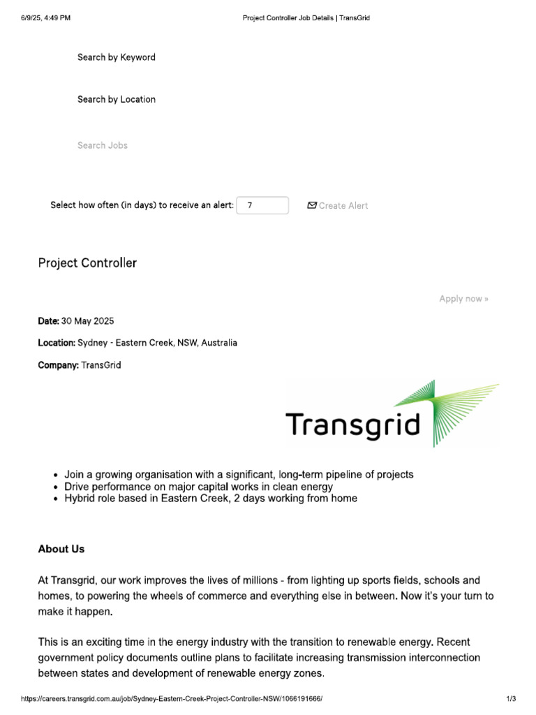 Ausgrid Project Controller | PDF