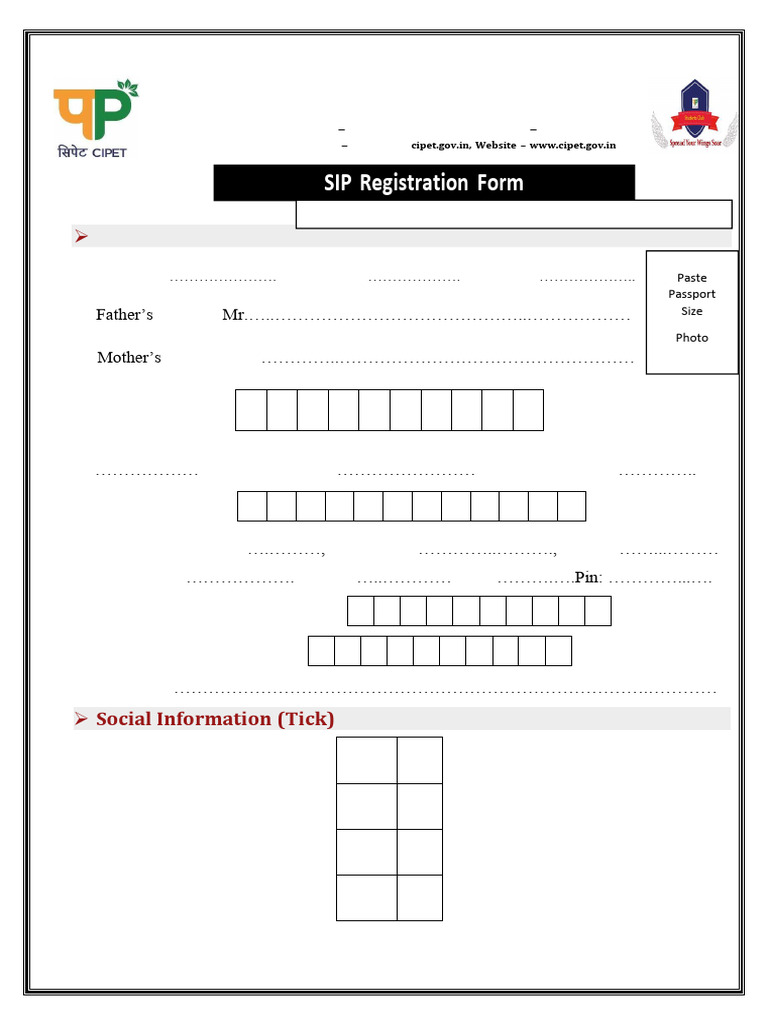 CIPET Dehradun SIP Registration Form | PDF | Chess Openings | Chess
