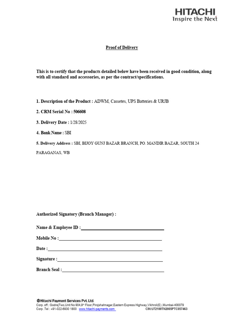25 POD FORM-17 | PDF