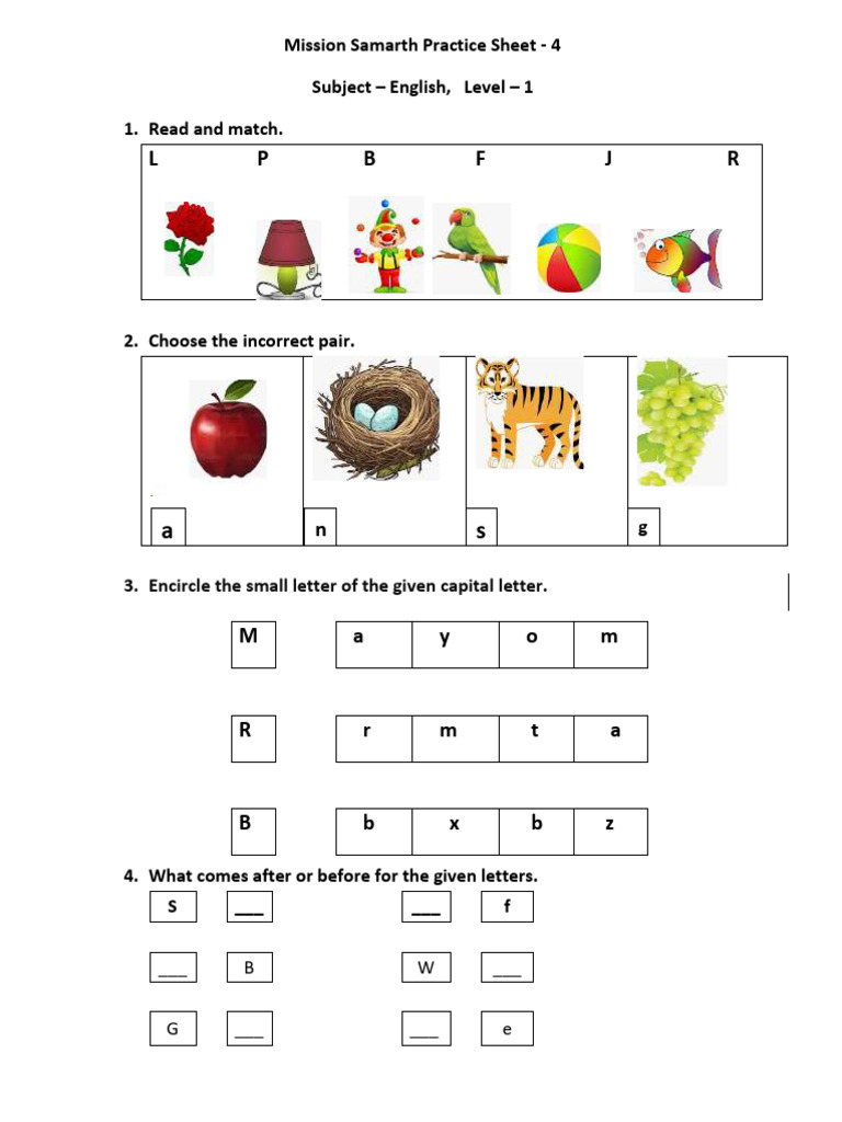 Mission Samrath English Worksheet-4 | PDF | Chess Theory | Chess