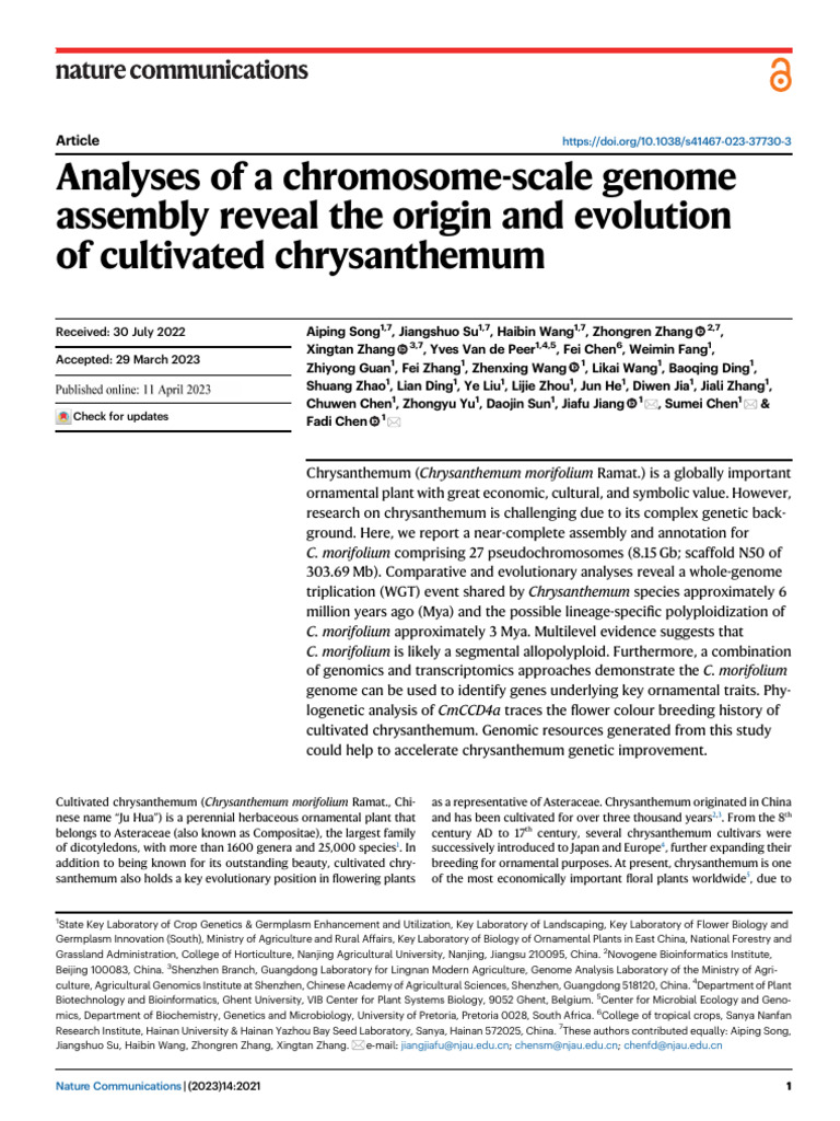Analyses of A Chromosome-Scale Genome | PDF | Genome | Gene
