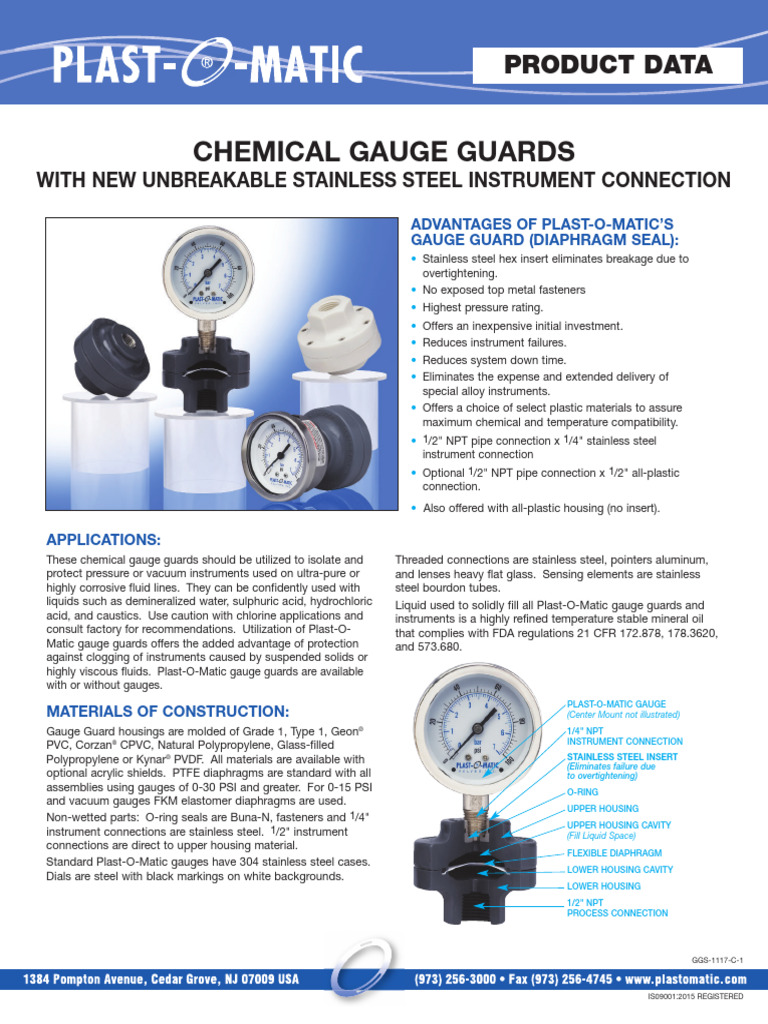 Plast-O-Matic Gauge Guard Overview | PDF | Pressure Measurement | Vacuum