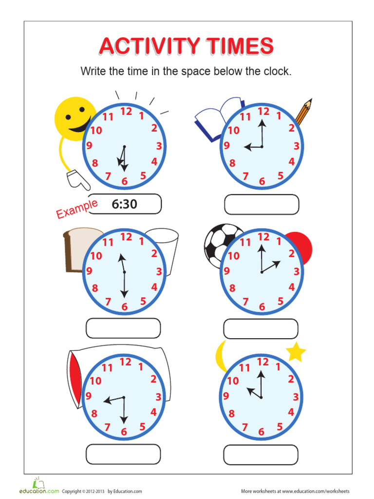 Telling Time Activity | PDF
