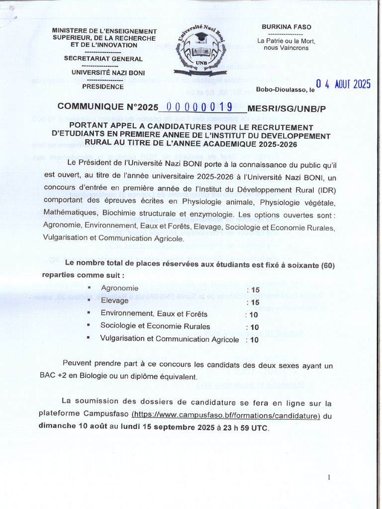 Test de Recrutement IDR-2025 | PDF