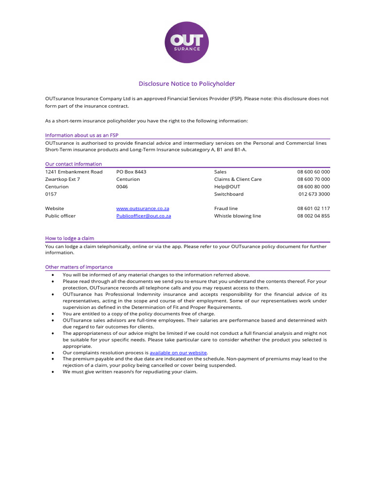 outsurance_statutory_notice | PDF | Insurance | Business Law