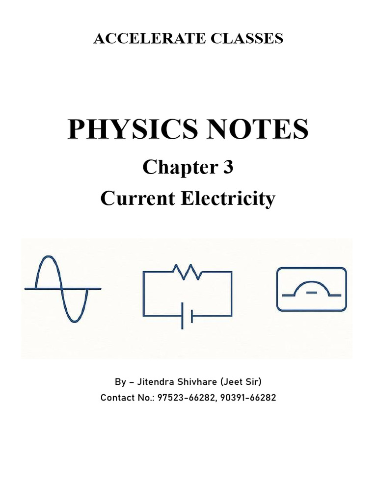 CLass 12th Physics Notes Ch. 3 | PDF | Watt | Electrical Resistivity ...
