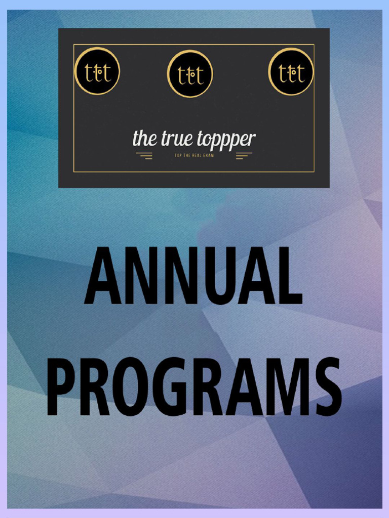 TTT Annual Programs | PDF