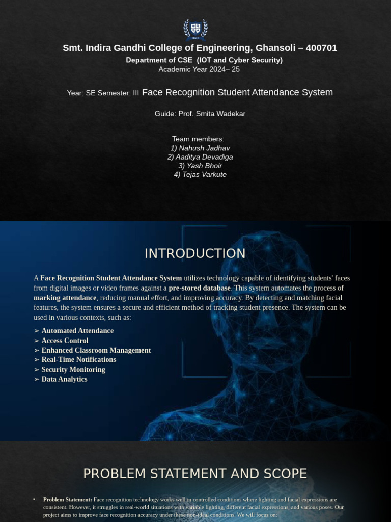 Face Recognition Student Attendance System | PDF | Computer Vision | Databases