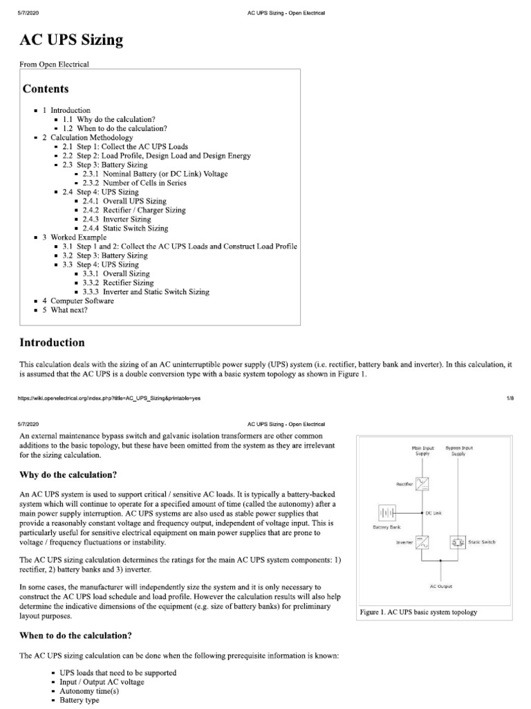 Ac Ups Sizing | PDF