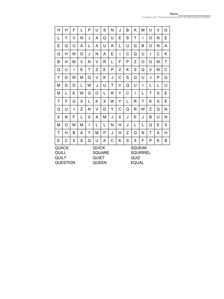 Qu Wordsearch | PDF