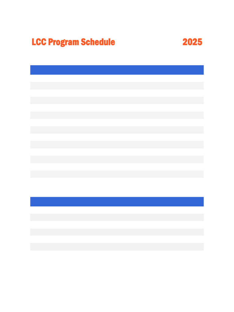 LCC 2025 Program Schedule | PDF