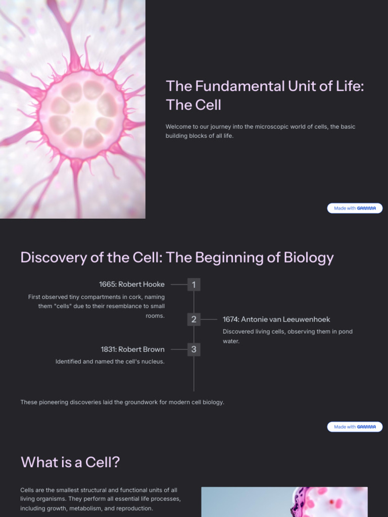 The Cell: Basic Unit of Life | PDF | Cell (Biology) | Life