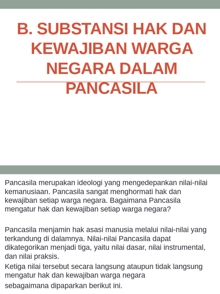 2 Substansi Hak Dan Kewajiban Dalam Nilai Dasar Pancasila | PDF