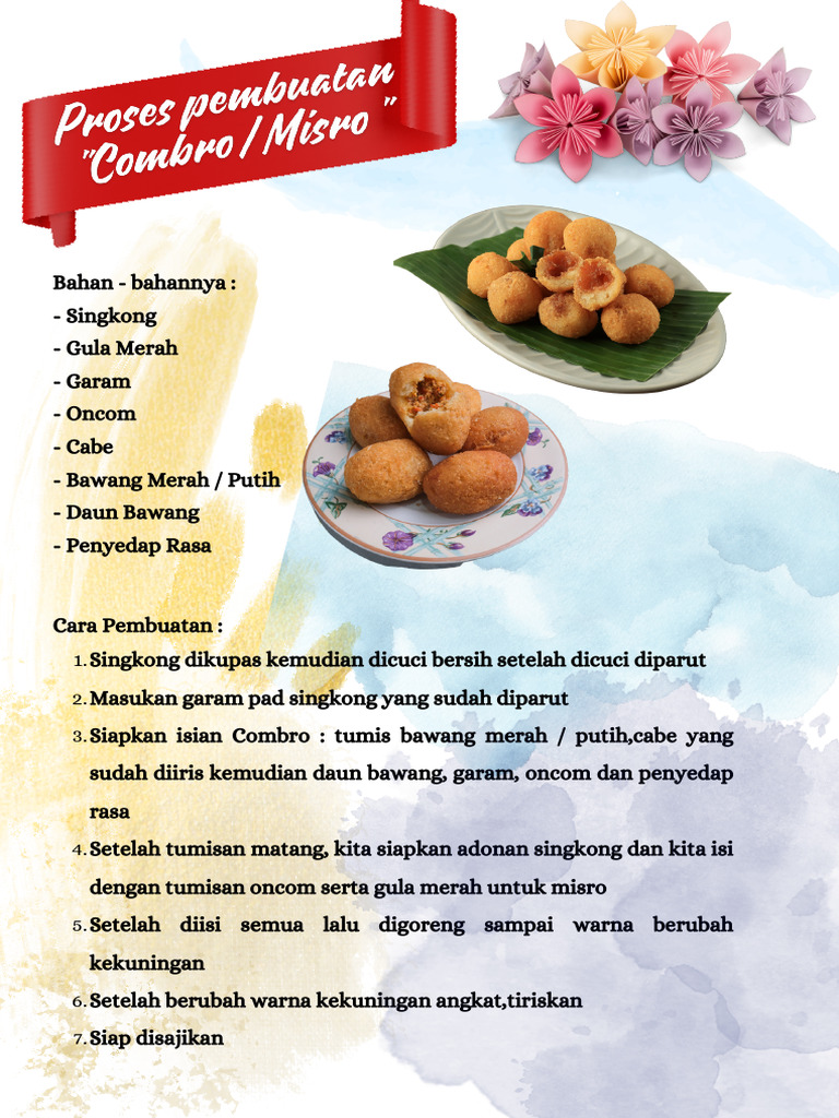 Proses Pembuatan Combro Misro Bahan - Bahannya - Singkong - Gula Merah ...