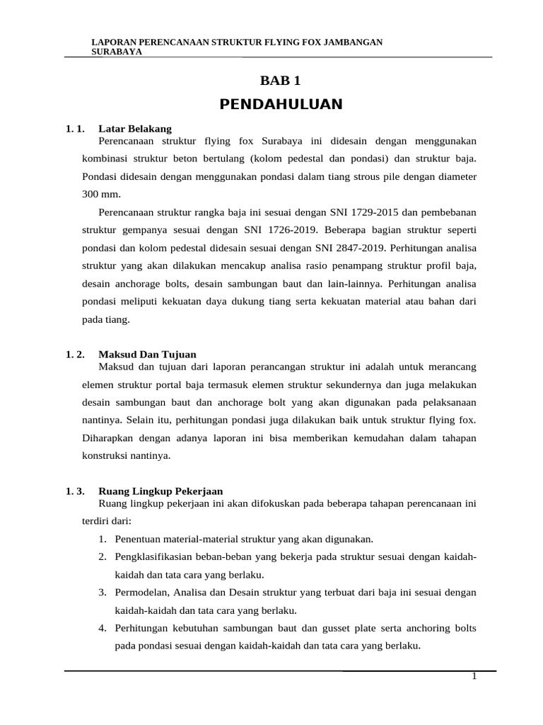 Laporan Struktur Flying Fox 20240801 | PDF