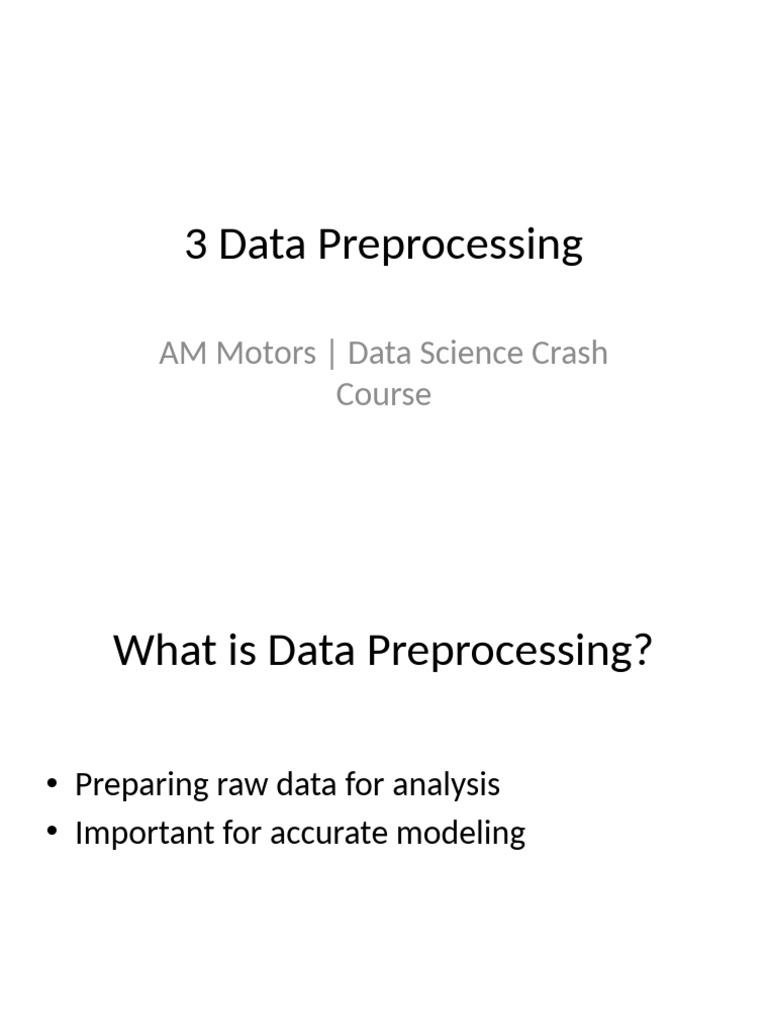 3 Data Preprocessing | PDF
