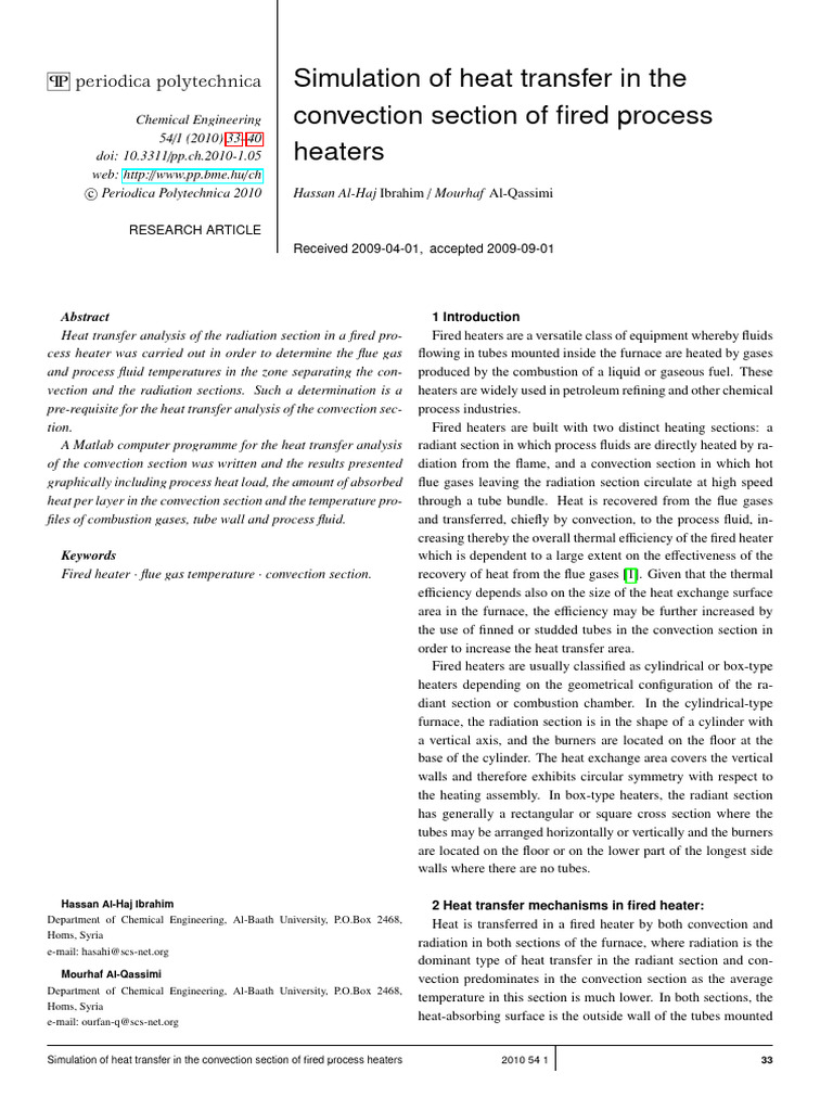 Heat Transfer Simulation in Fired Heaters | PDF | Heat Transfer ...