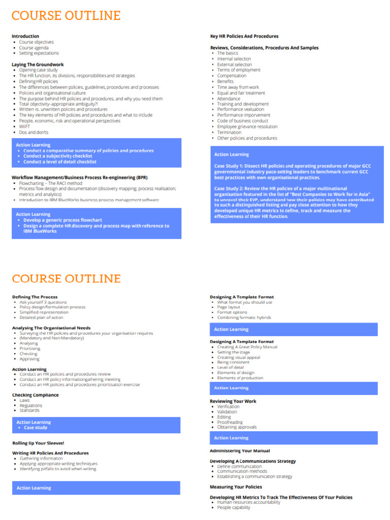 Developing HR Policy Manuals (Outlines) | PDF