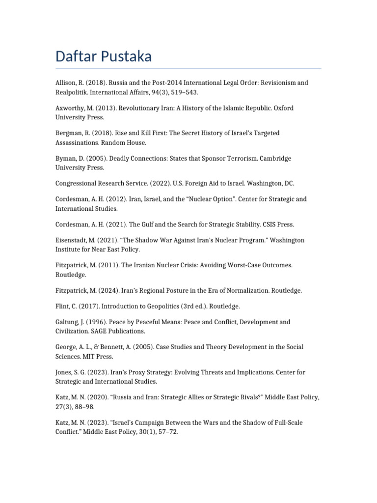 Comprehensive Bibliography on Iran and Israel | PDF | Iran ...