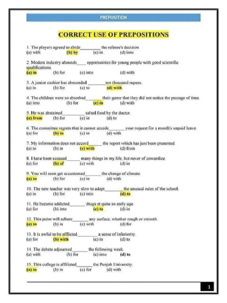 Preposition | PDF
