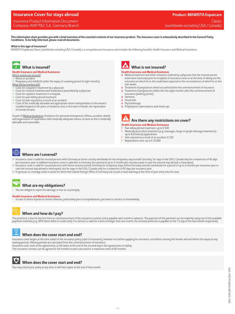 MAWISTA Expatcare Insurance Overview | PDF | Insurance | Information ...