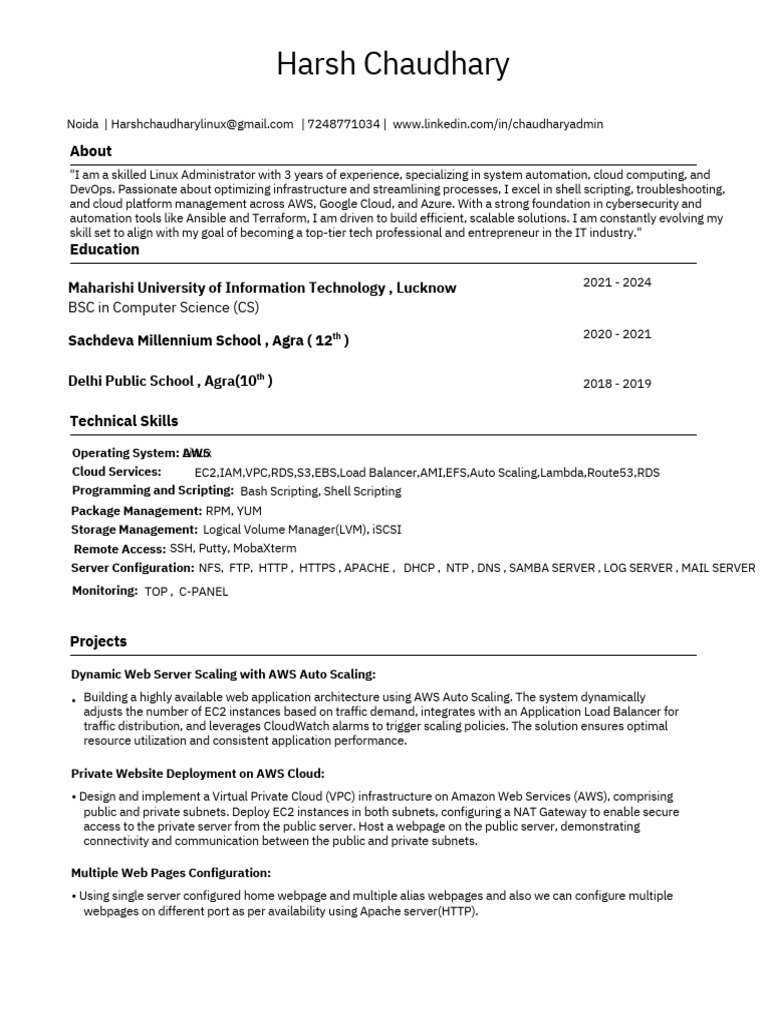 Priyanka J Linux - AWS - DevOps 2024 BE PDF | PDF | Cloud Computing ...