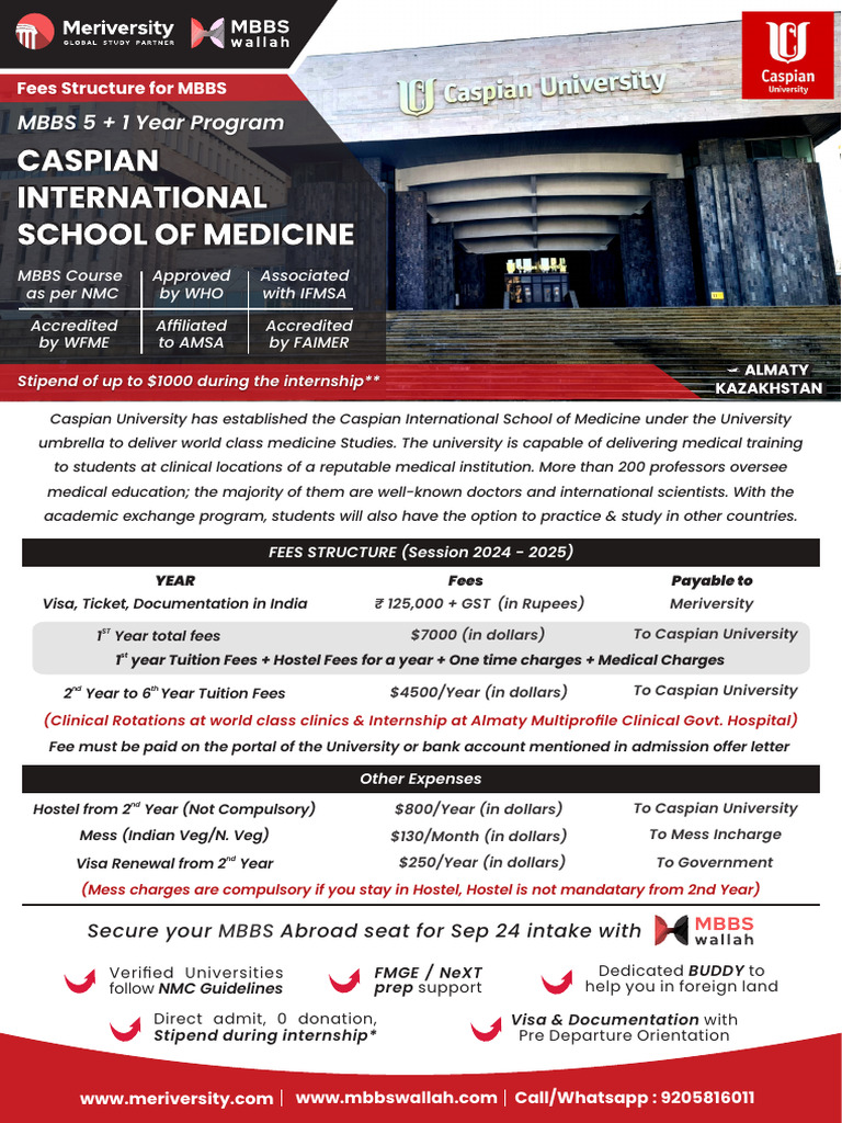 CISM (Caspian) Fees Structure | PDF | Medical School | Vocational Education
