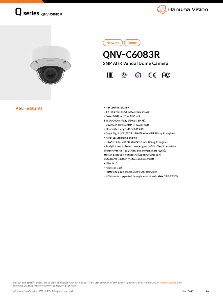 DataSheet QNV-C6083R 20250714 EN 133602 | PDF | Camera Lens | Internet ...