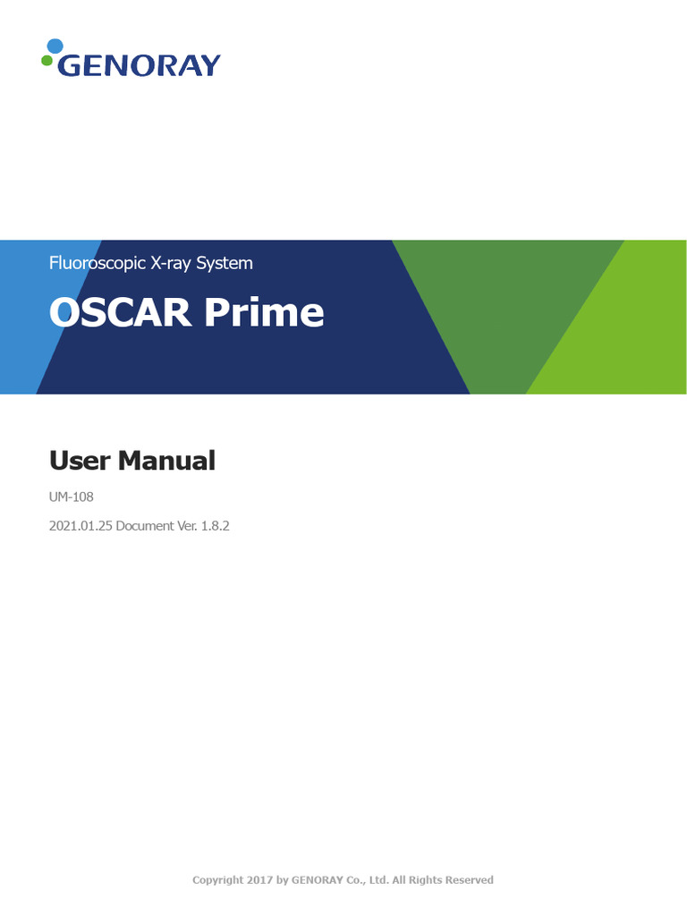 OSCAR Prime Fluoroscopy User Manual | PDF | X Ray | Radiography