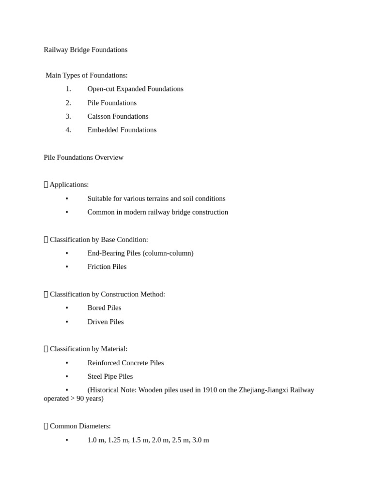 Railway Bridge Foundation Types | PDF