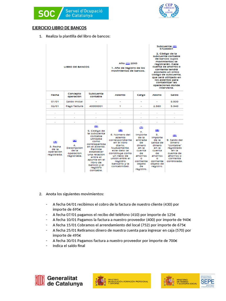 Ejercicio 15 Libro de Bancos | PDF