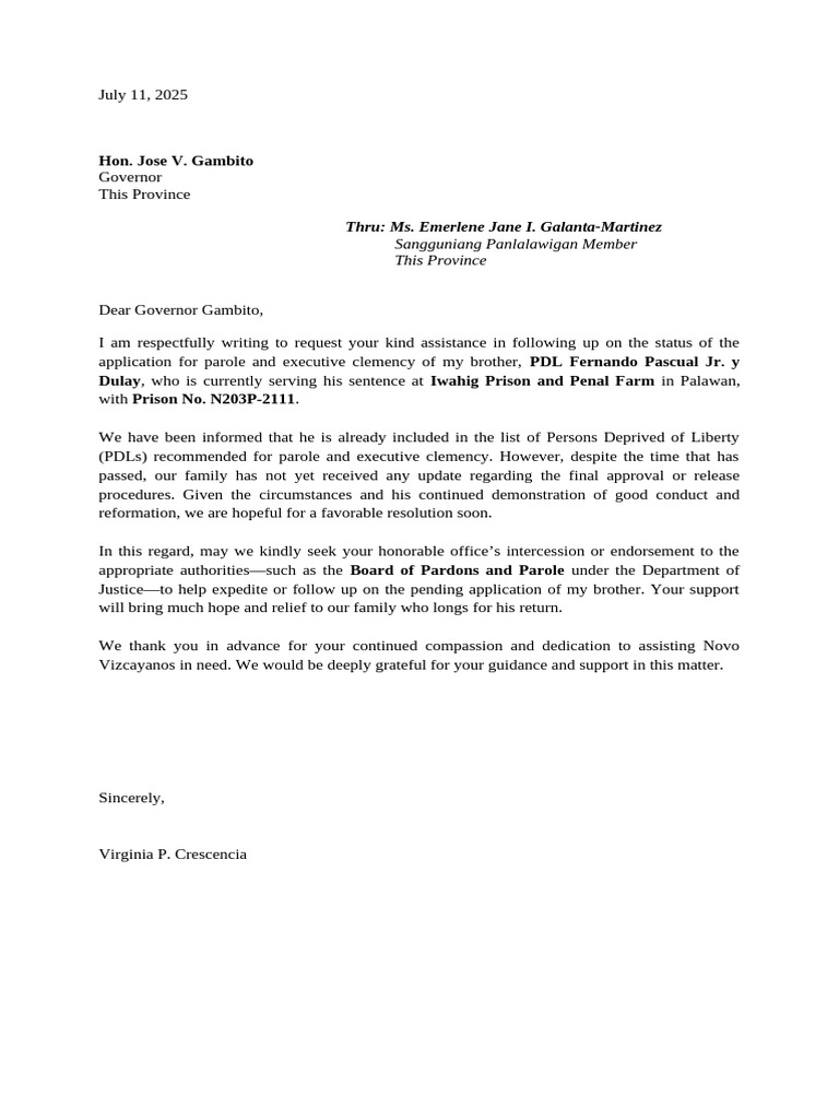 Letter of Request Sample | PDF