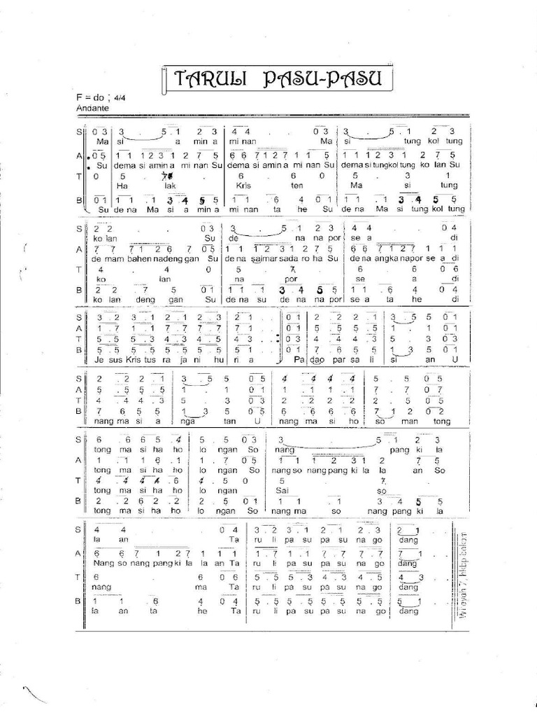 Taruli Pasu-Pasu | PDF