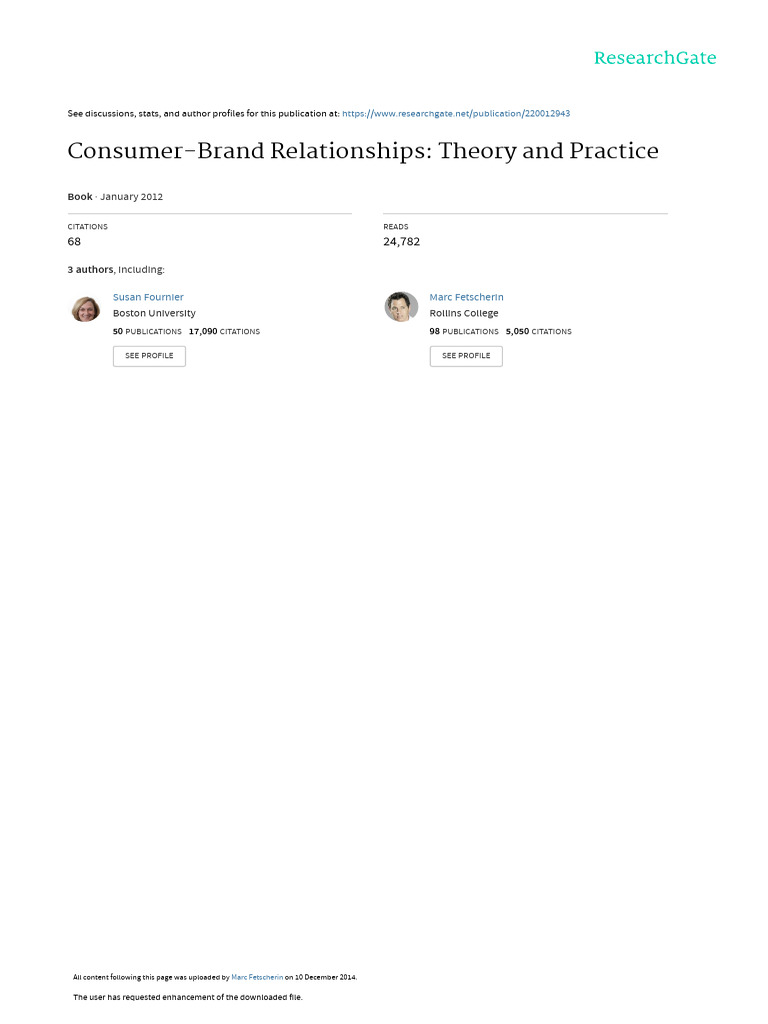 Consumer-Brand Relationships - Susan Fournier | PDF | Brand | Marketing