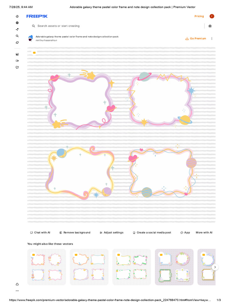 Adorable Galaxy Theme Note Frames | PDF | Cyberspace | Information ...