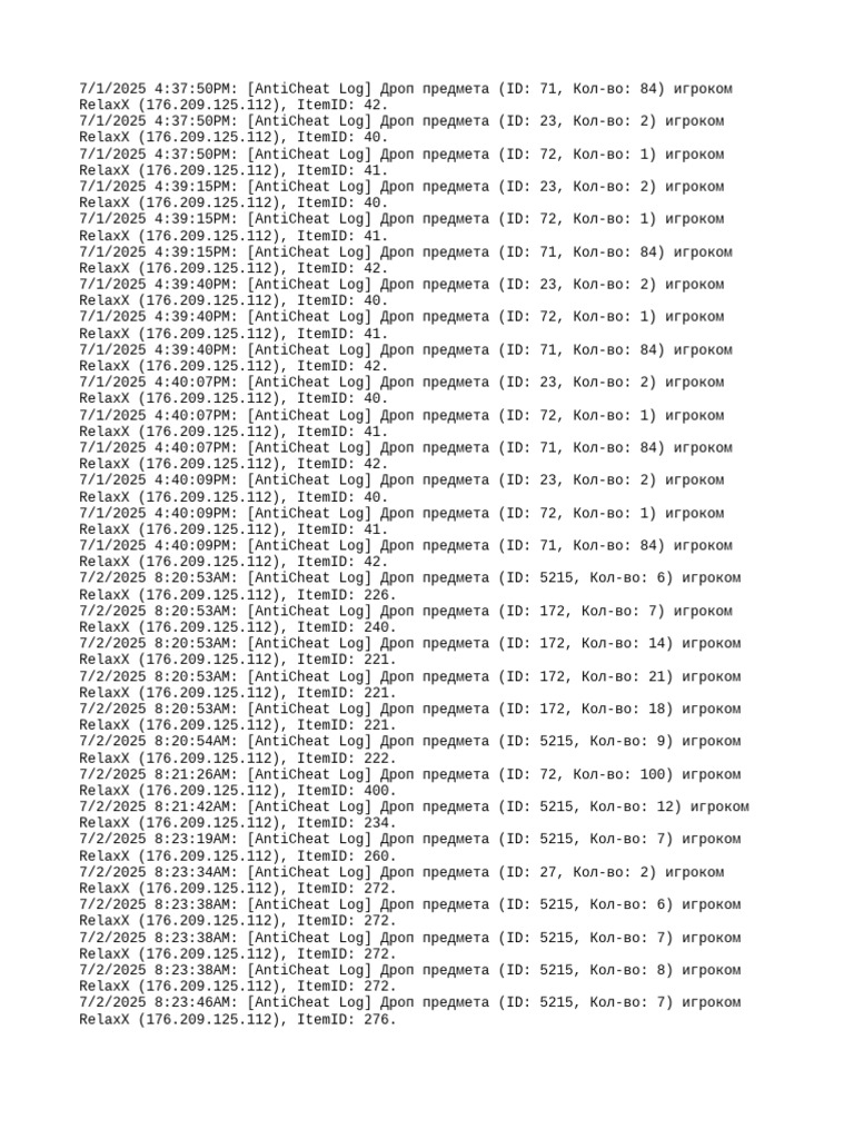 Anti Cheat Log | PDF