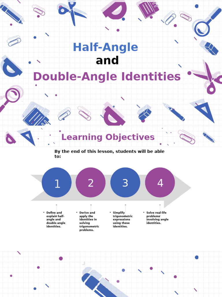 Half Angle and Double Angle Identities | PDF | Trigonometric Functions | Pi